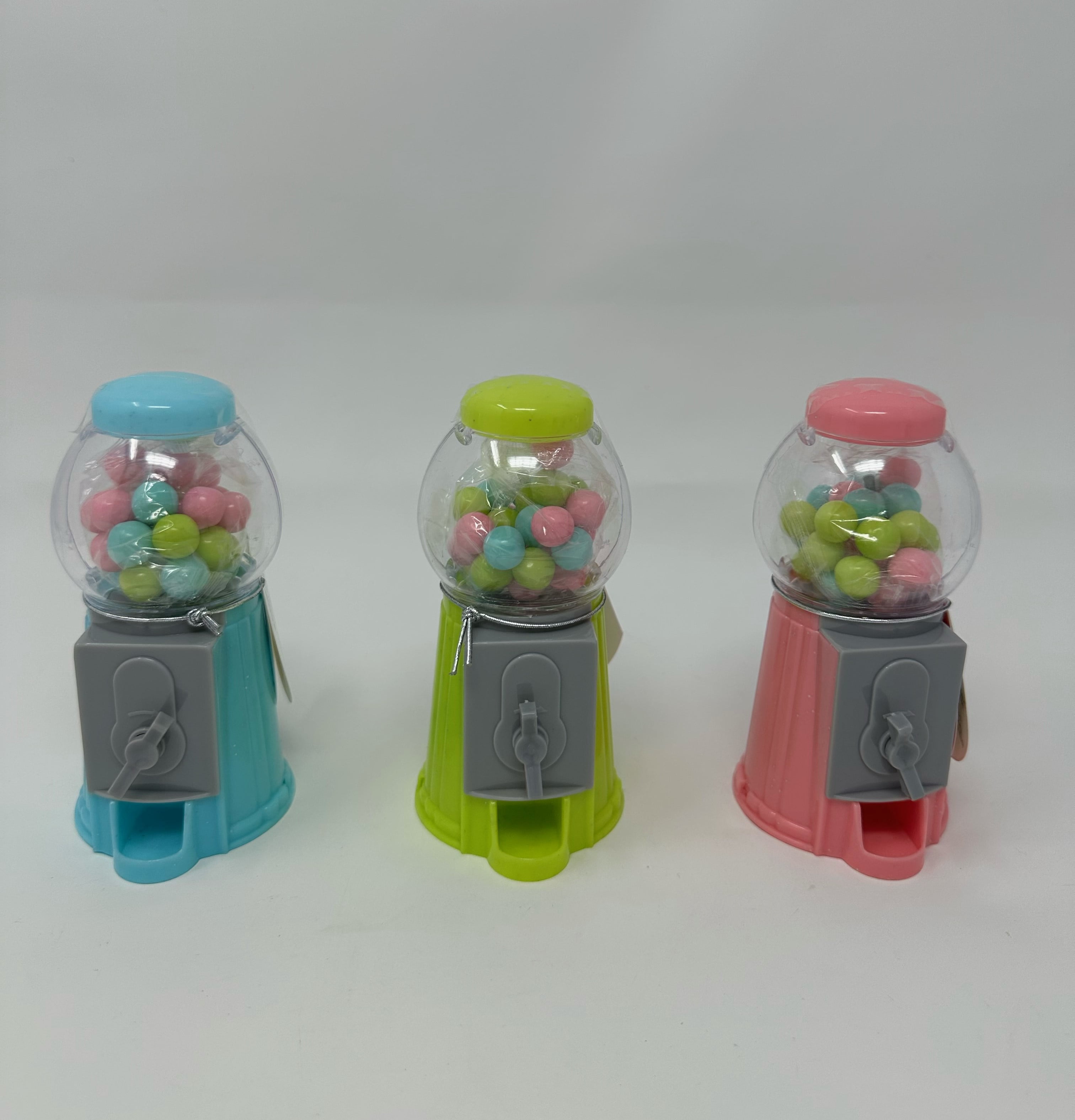 Easter Mini Gumball Machines 3Pk - Green Pink Blue Cute Plastic Gumball ...