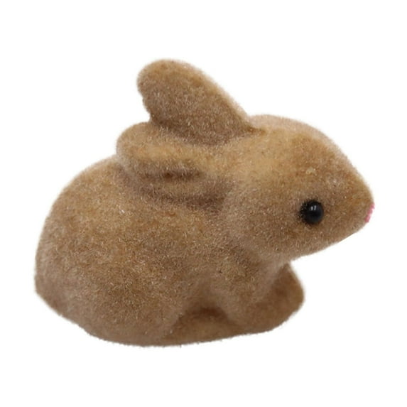 Easter Miniature Figurines Cute Flocking Bunny Crafts Cake Decoration ...