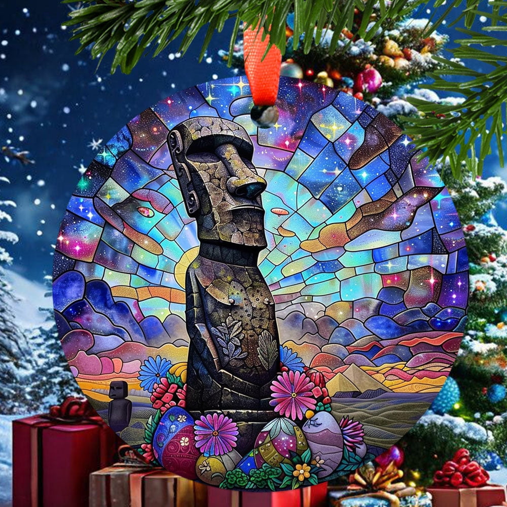 Easter Moai Statue31 Christmas Ornament, Ceramic/Acrylic Ornament ...