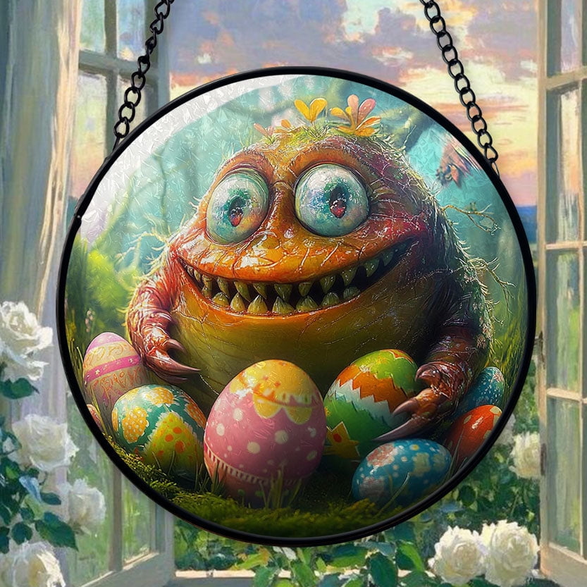 Easter Monster 1 Stained Glass Window Hanging, Xmas Hanging Ornament ...