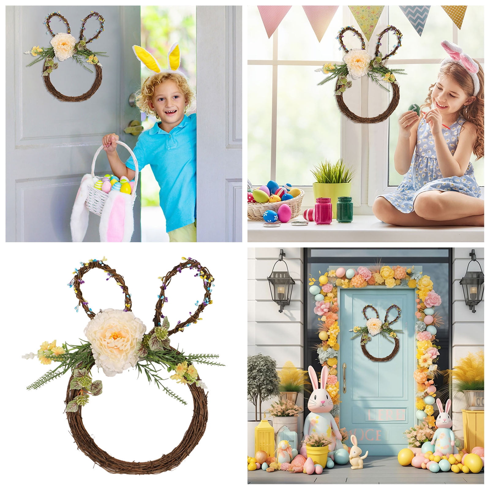 Easter Mori System Peony Resurrection Rabbit Wreath Wedding Decoration ...