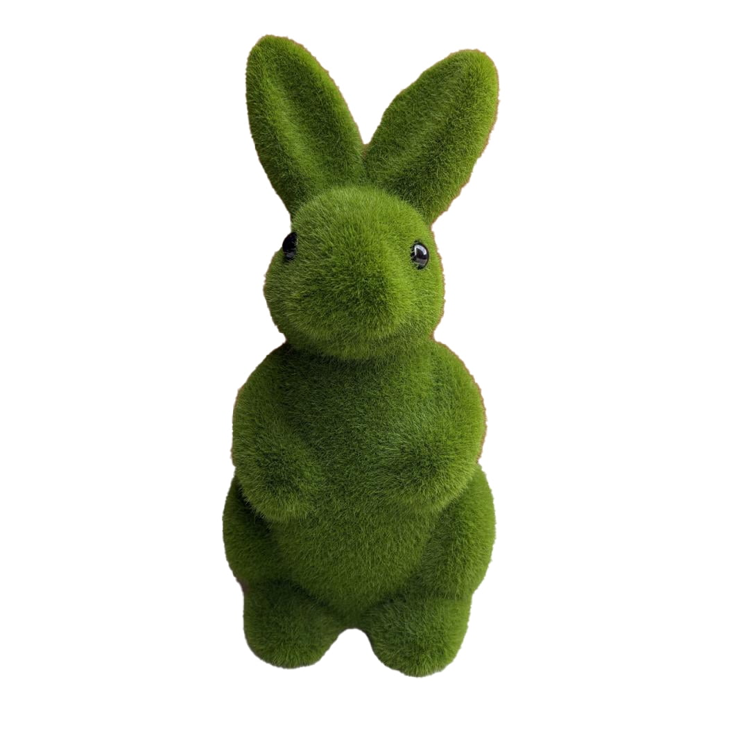 Easter Moss Bunny Figurine, Easter Bunny Moss Rabbit Statue, Green Moss ...
