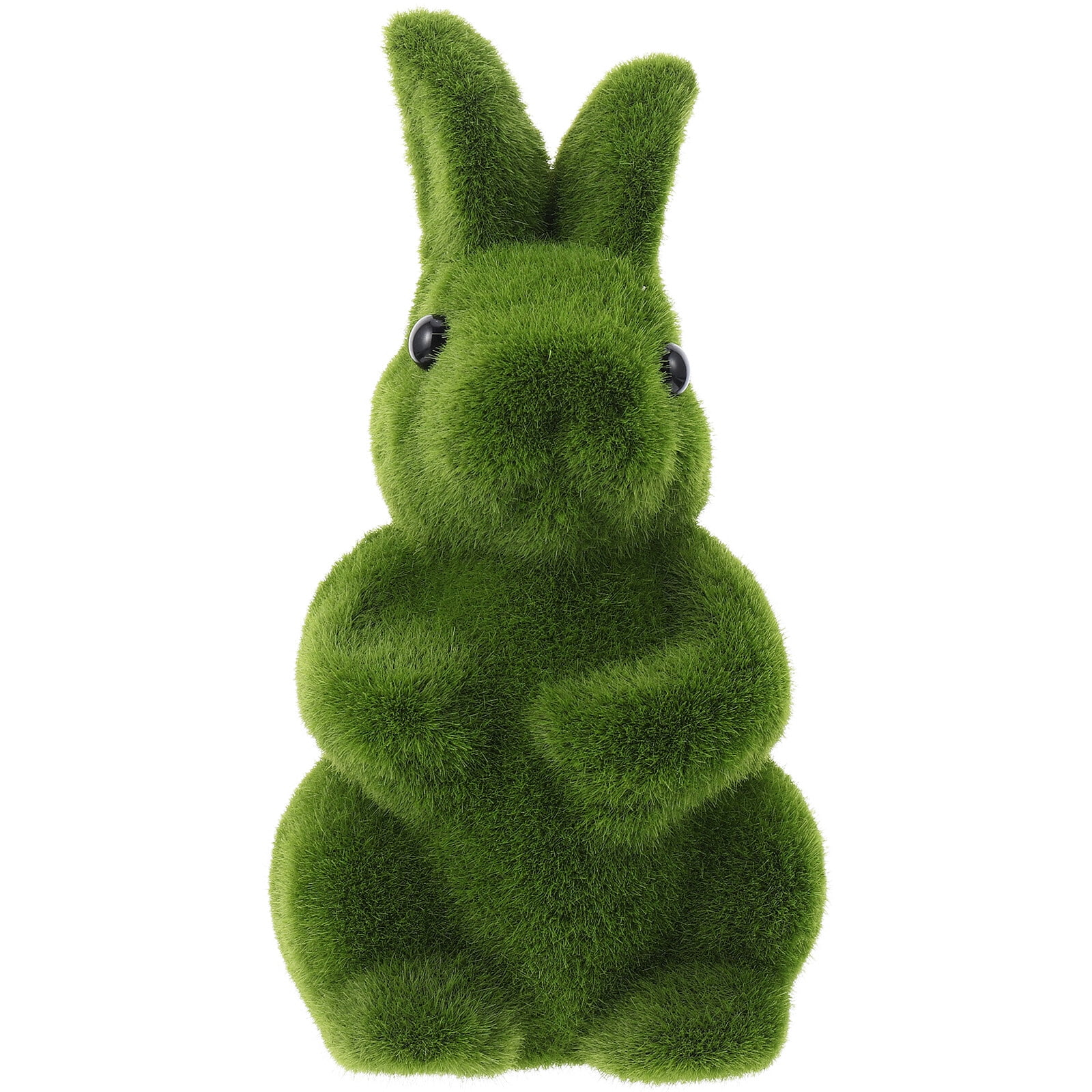 Easter Moss Bunny Figurine Flocked Rabbit Statue Festival Garden Yard ...