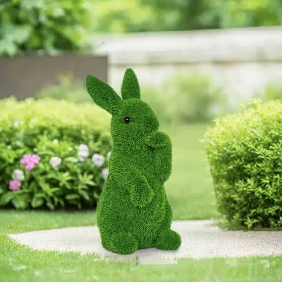 Easter Moss Bunny Statue Resin Decor Spring Home Garden Ornament Patio ...