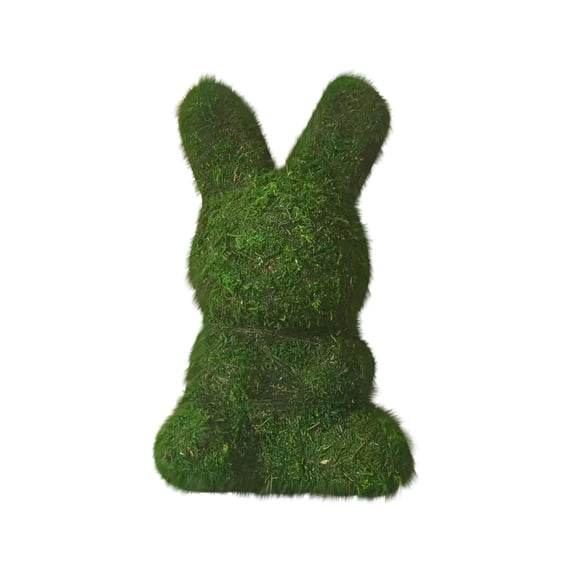 Easter Moss-Covered Plush Fuzzy Flocked Rabbit & Bear Ornament, Easter ...