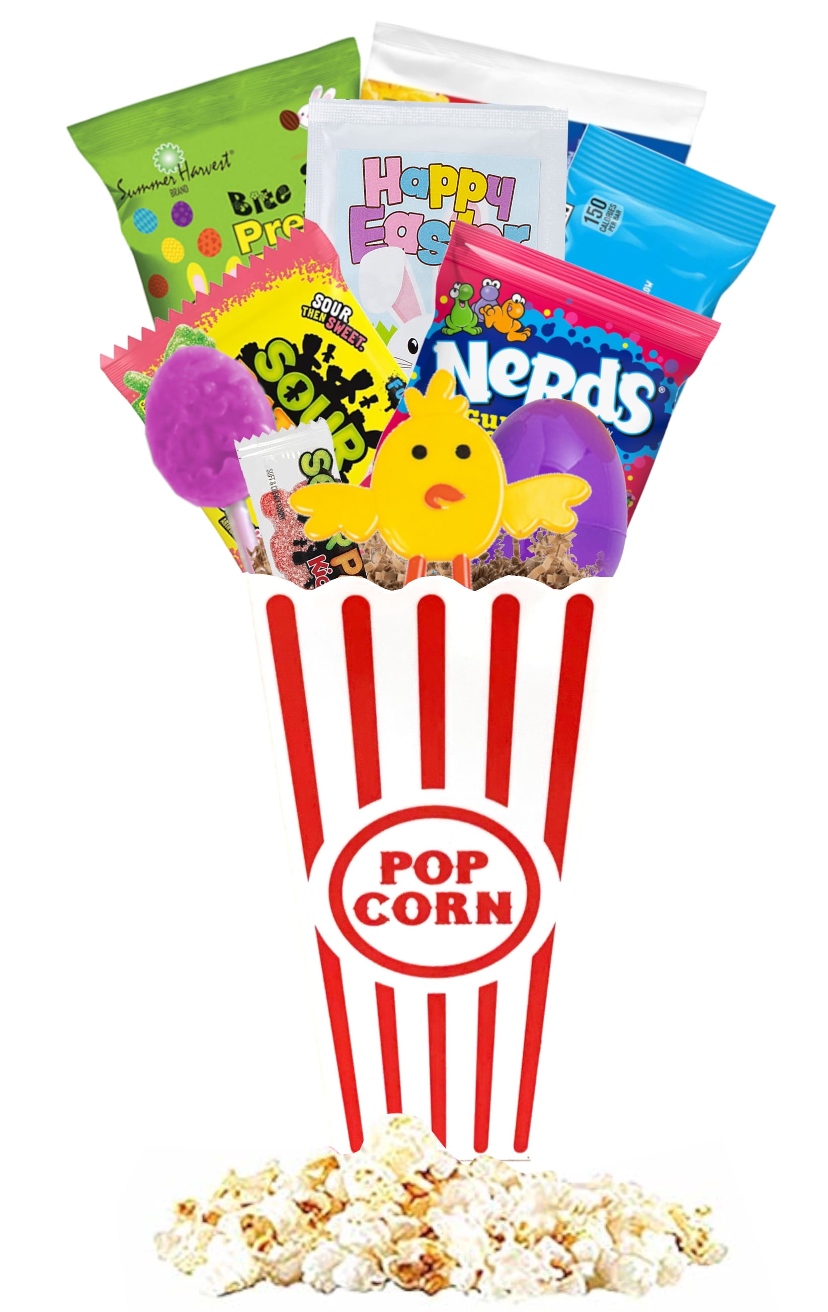 Easter Movie Night Gift Baskets With Popcorn, Easter Candy, Popcorn ...