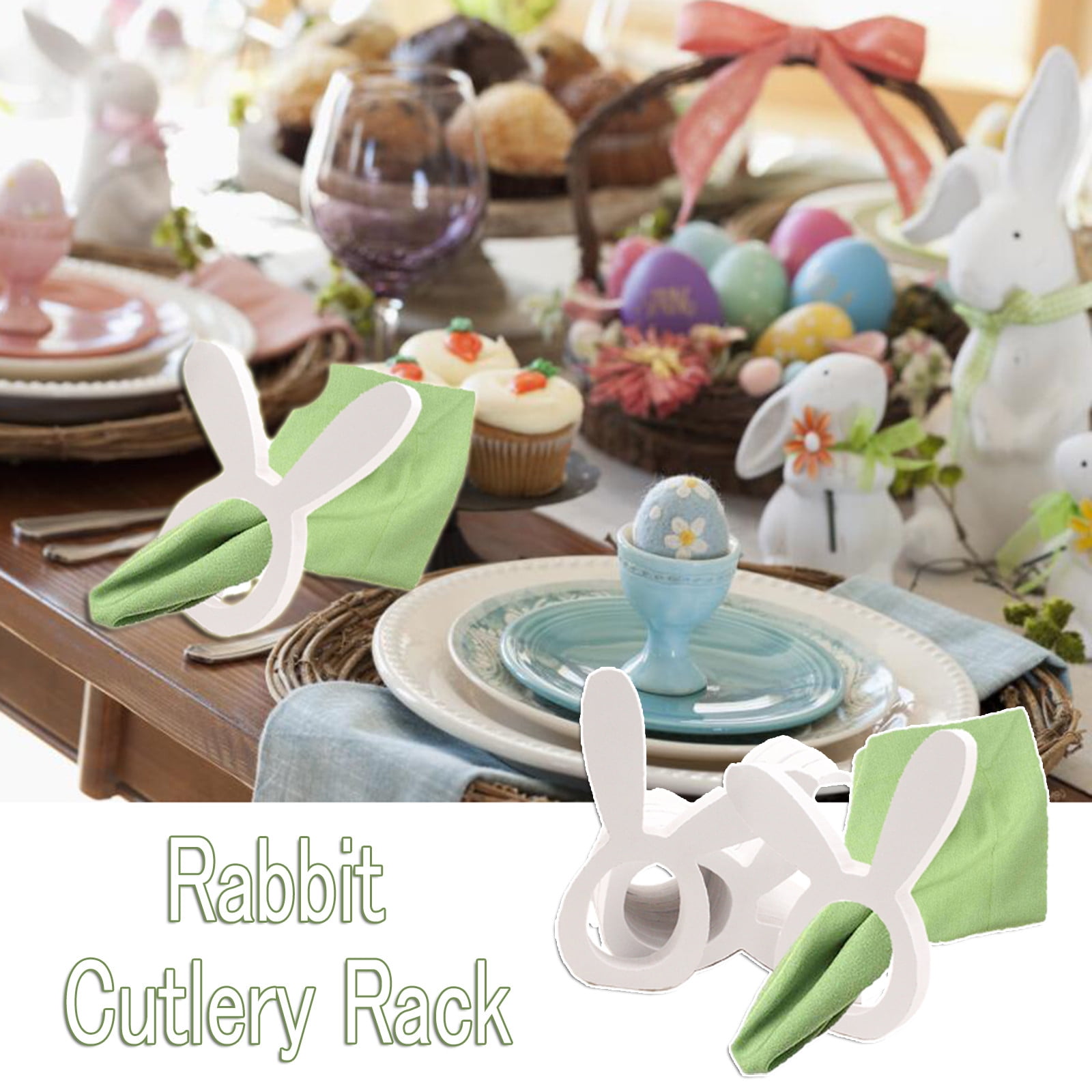 Easter Napkins Rings,Easter Bunny Wooden Napkin Ring Holder, Creative 3 ...