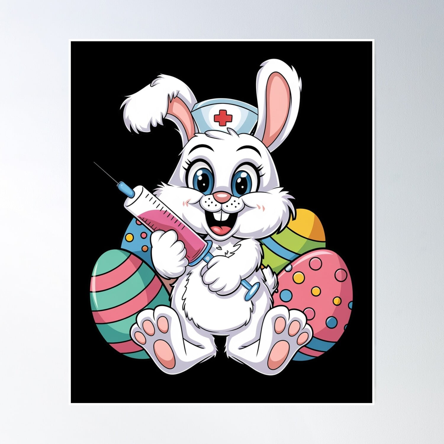 Easter Nurse Bunny Rn Icu Er Nicu Nurse Squad Nursing Women Poster Wall Art, Modern Wall Decor ...