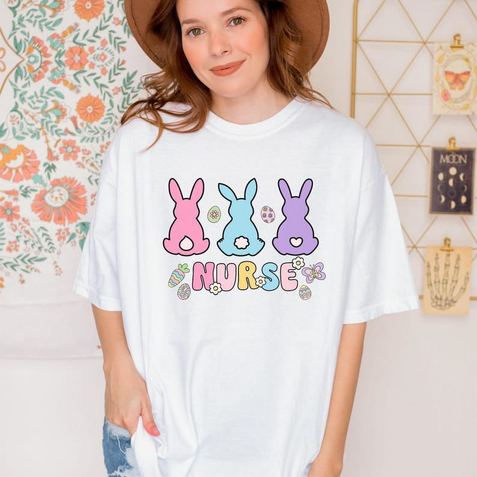 Easter Nurse T-Shirt, Bunny Themed T-Shirt, Easter Themed Nurse T-Shirt, Easter Nurse Gift Idea ...