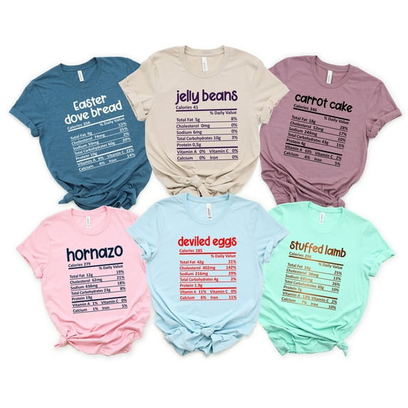 Easter Nutrition Facts shirt, Family Easter Group shirts, Easter Food ...
