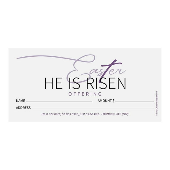 Easter Offering Pew Envelope - He is Risen Pkg of 200 - Walmart.com