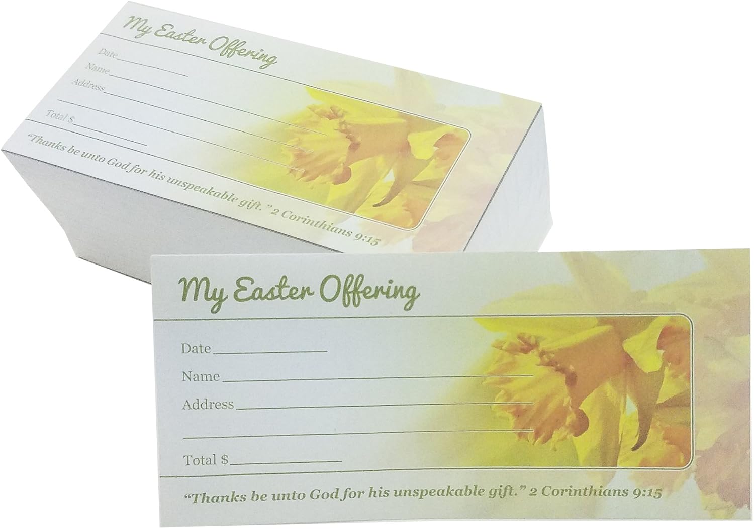 Easter Offering/Tithe Envelopes - Beautiful Yellow Daffodil Design ...