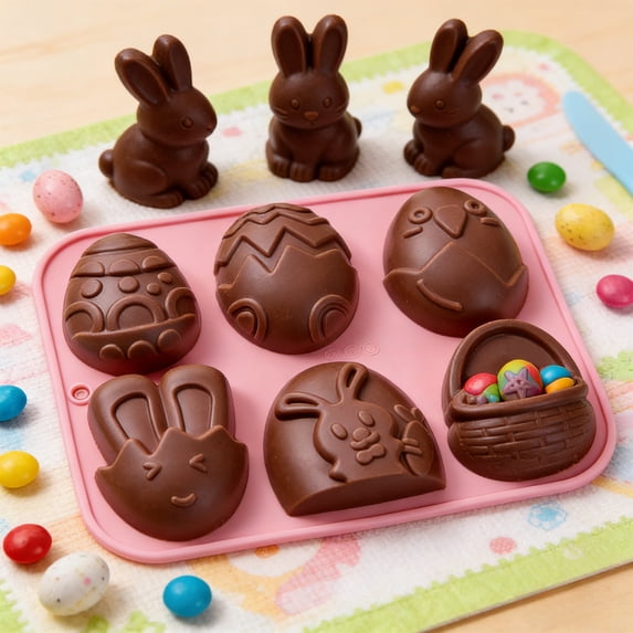 Easter Ornaments,Easter Bunny Easter Egg Carrot Cake Silicone Knocking ...