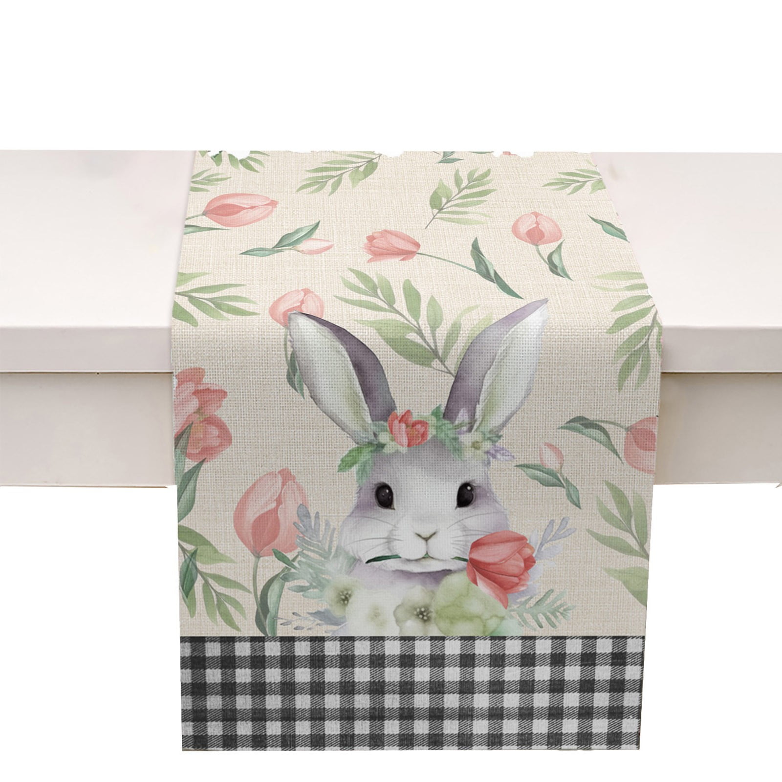 Easter Ornaments Easter Egg Bunny Table Runner Kitchen Table Decoration ...