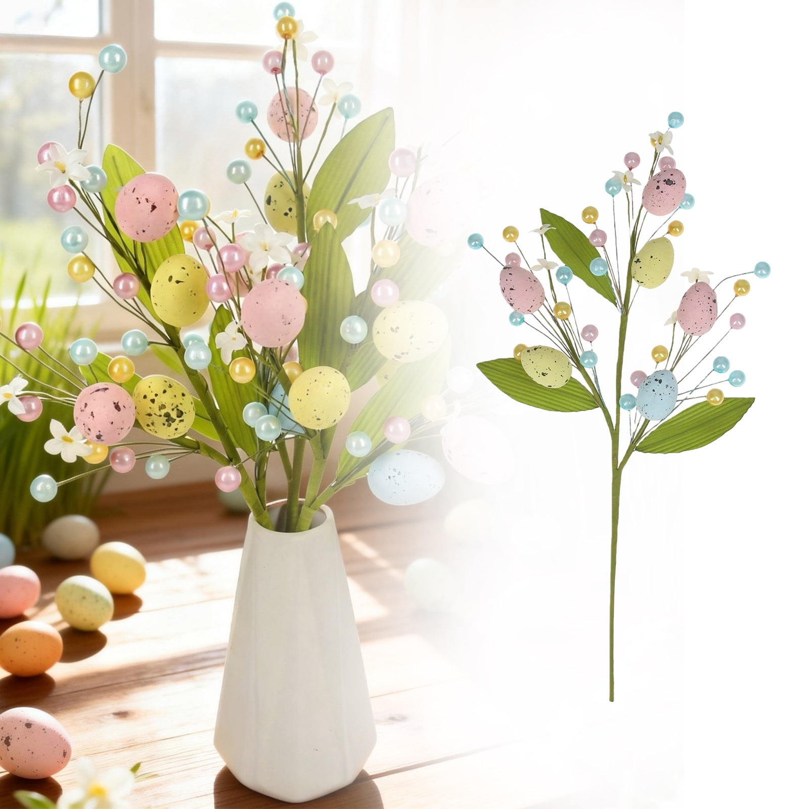 Easter Ornaments Easter Egg Decorative Branches with Lifelike Berries ...