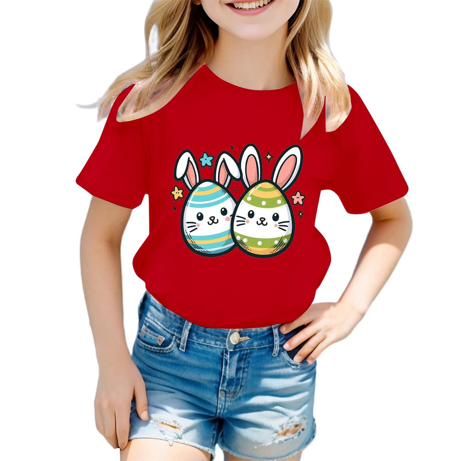 Easter Outfits for Boys Casual Soft White Egg Bunny Print Easter Cute ...
