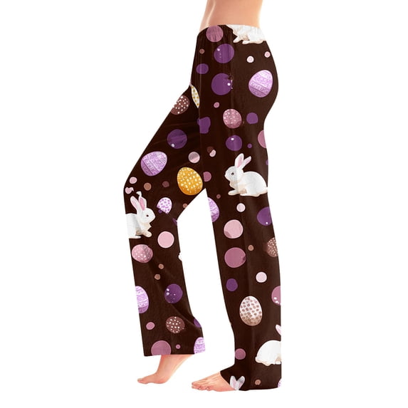 Easter Pajamas Pants Men Stretch Waist Wide Leg Spring Pjs Funny Bunny ...