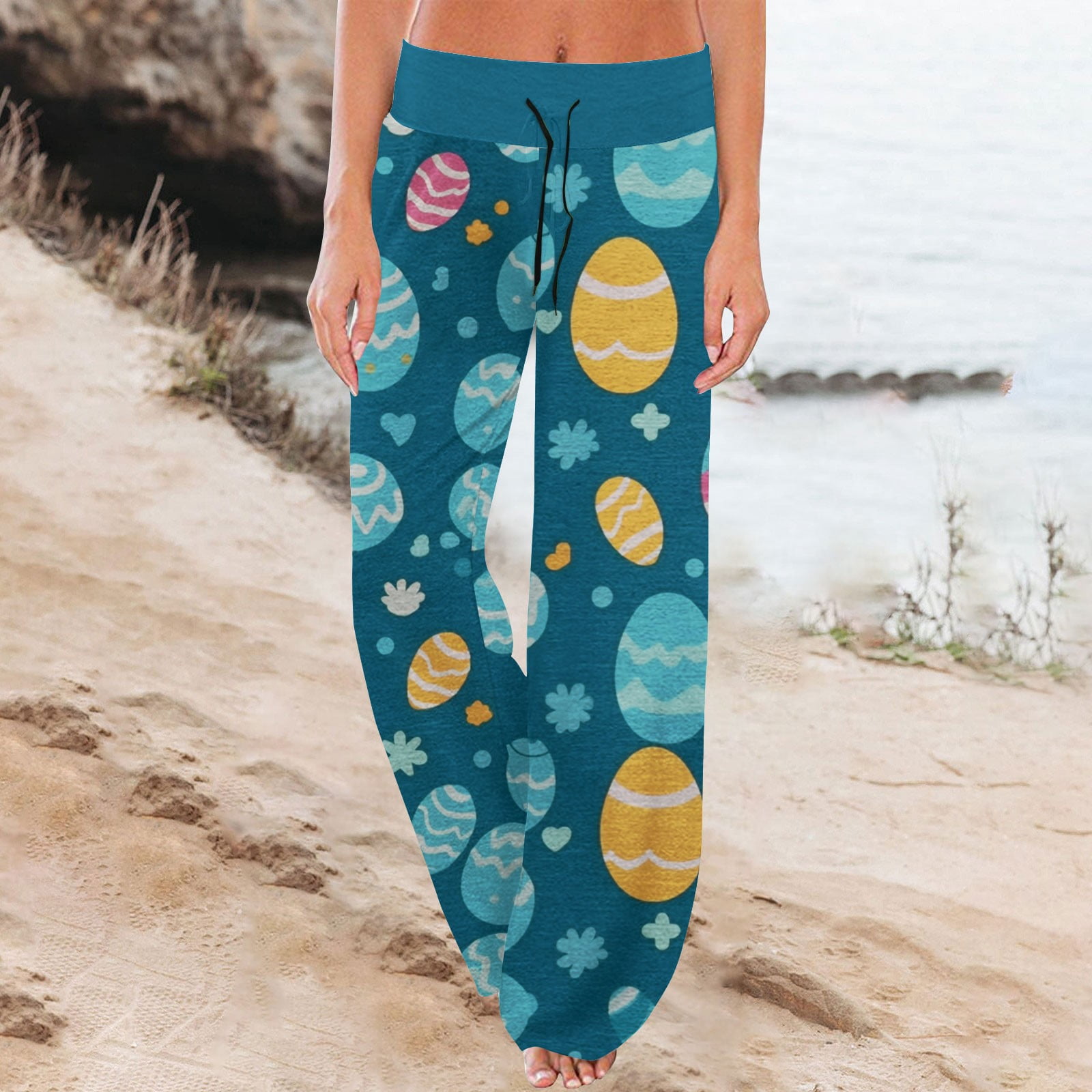 Easter Pajamas Pants Men Stretch Waist Wide Leg Spring Sleepwear Funny ...