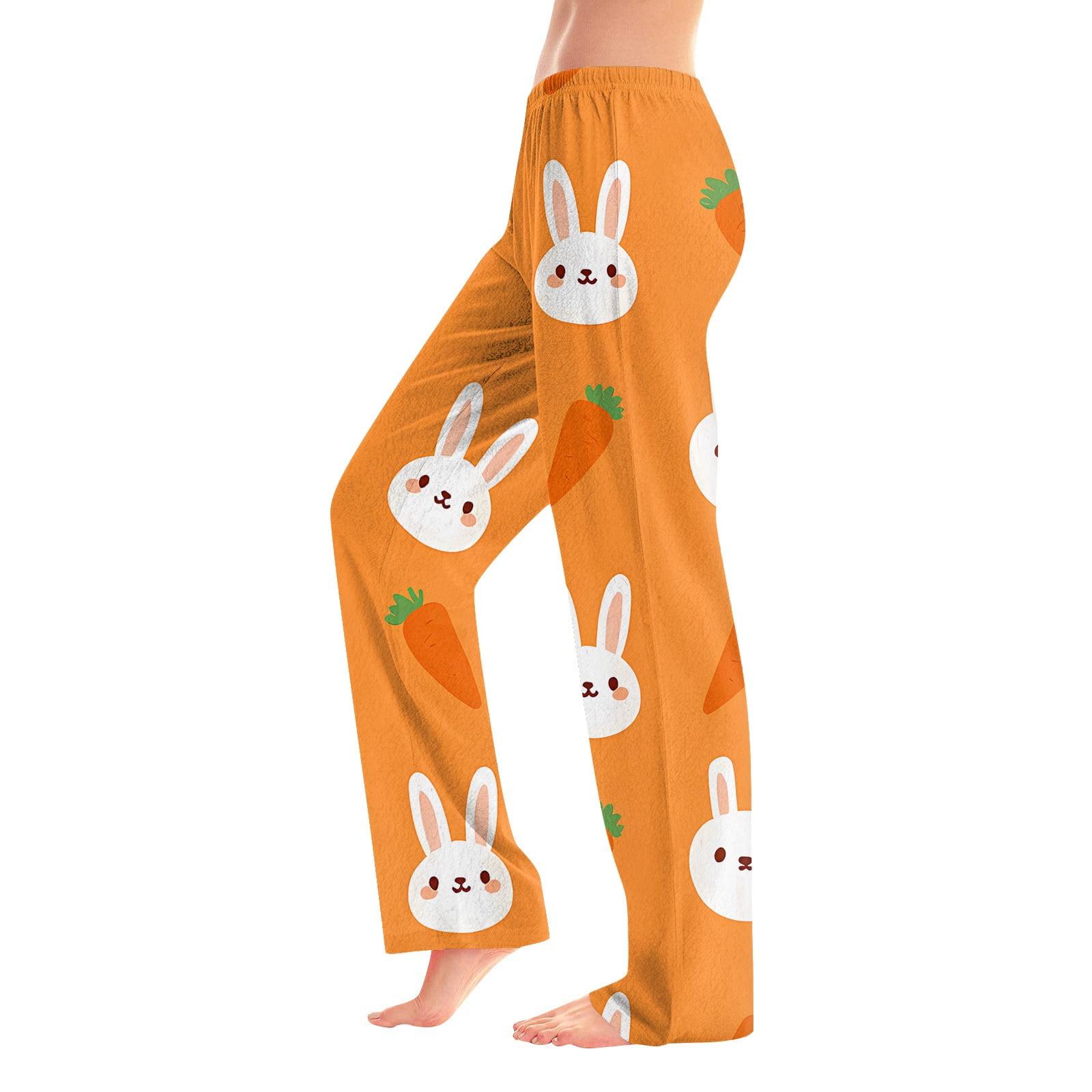 Easter Pajamas Women Wide Leg Stretch Waist Spring Sleepwear Cute Bunny ...