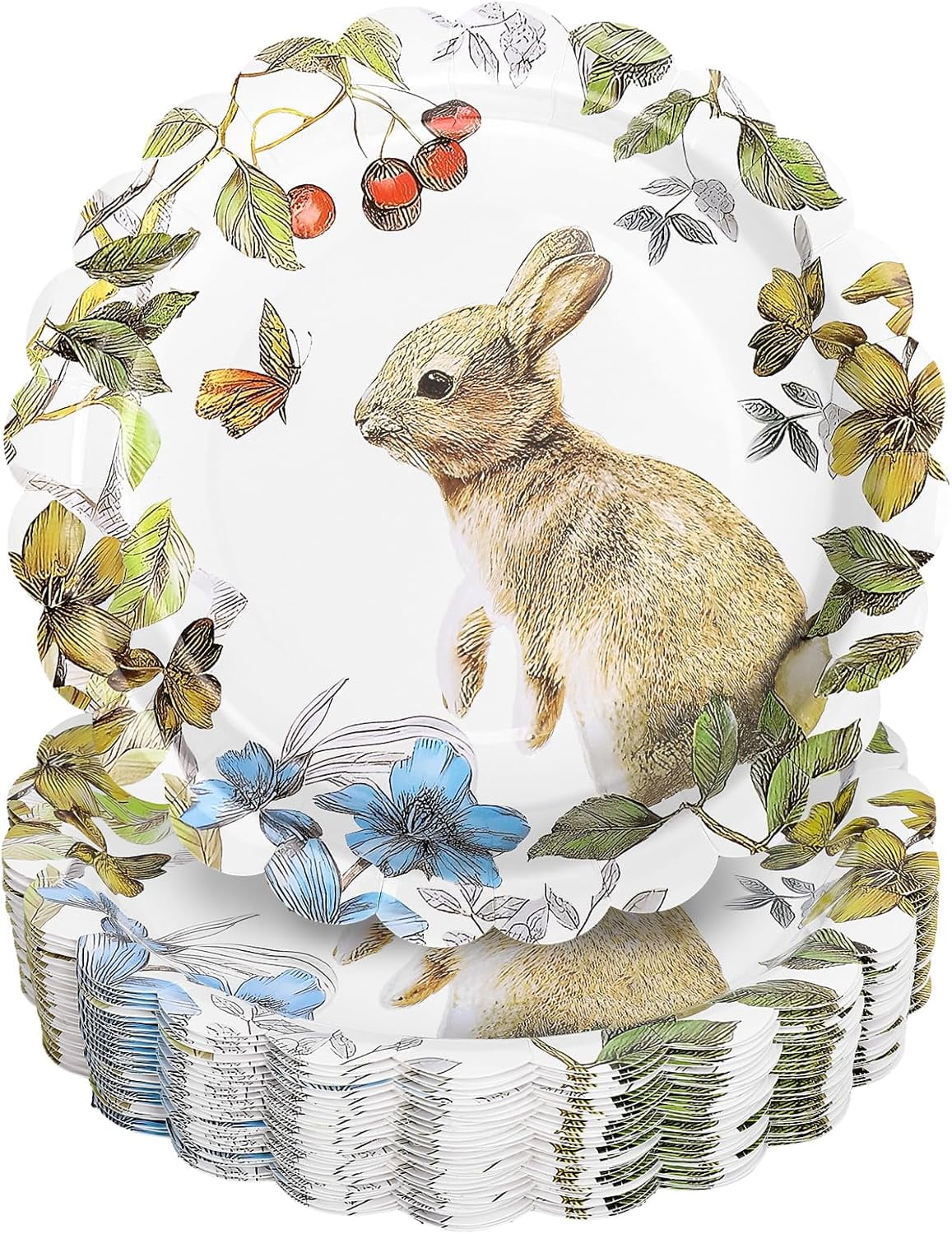 Easter Paper Plates Bunny Butterfly Floral Disposable Plates Spring ...