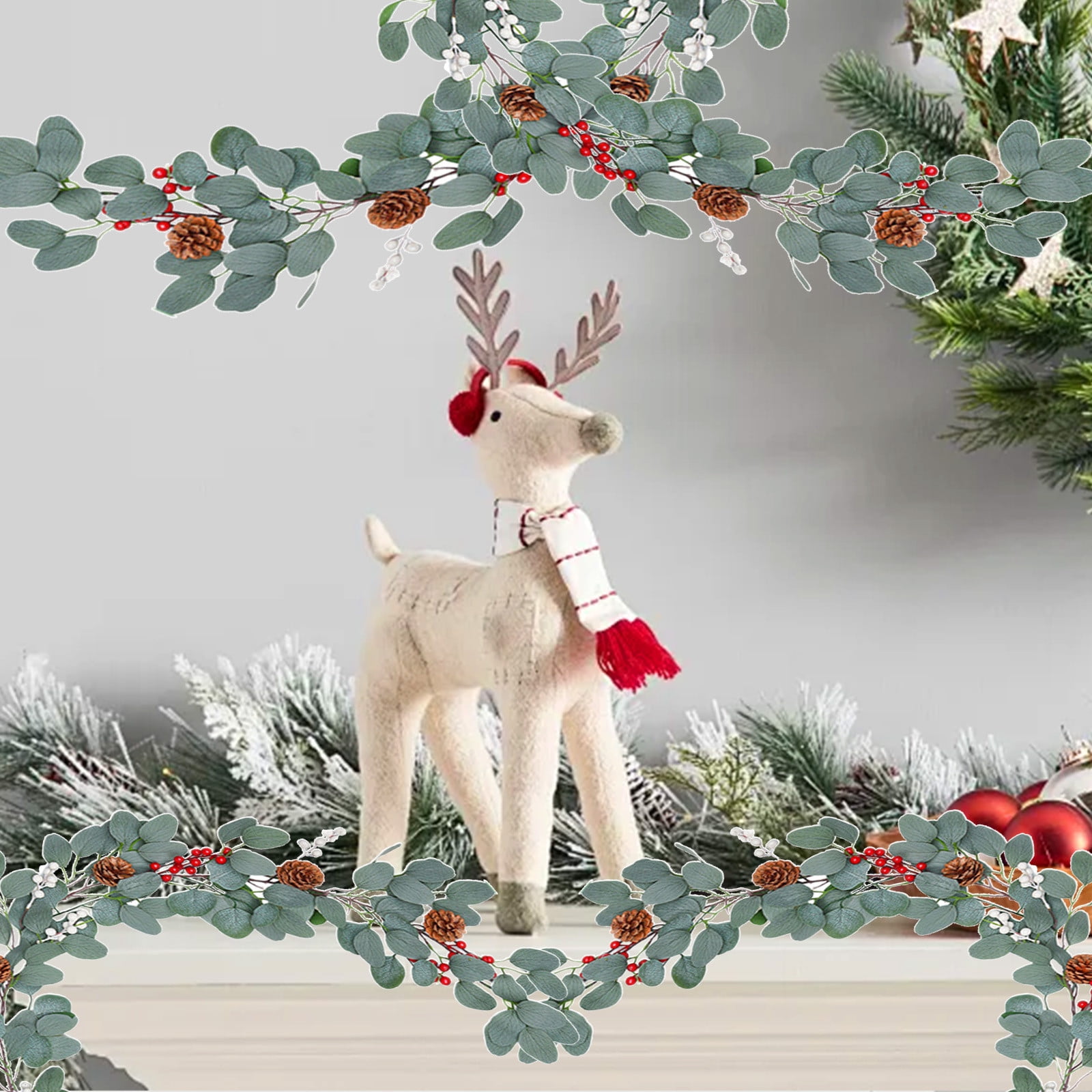 Easter Party Decor Floral Easter Egg Simulation Pines Cones Rattan ...