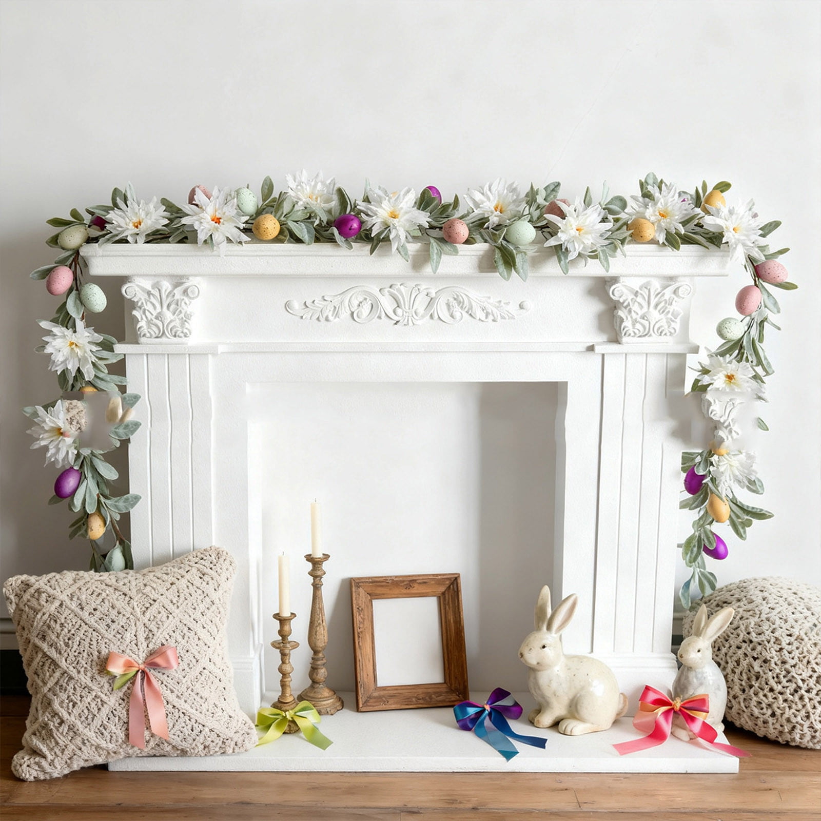 Easter Party Decorations - 6Ft Artificial Leaf Garland with Hanging ...