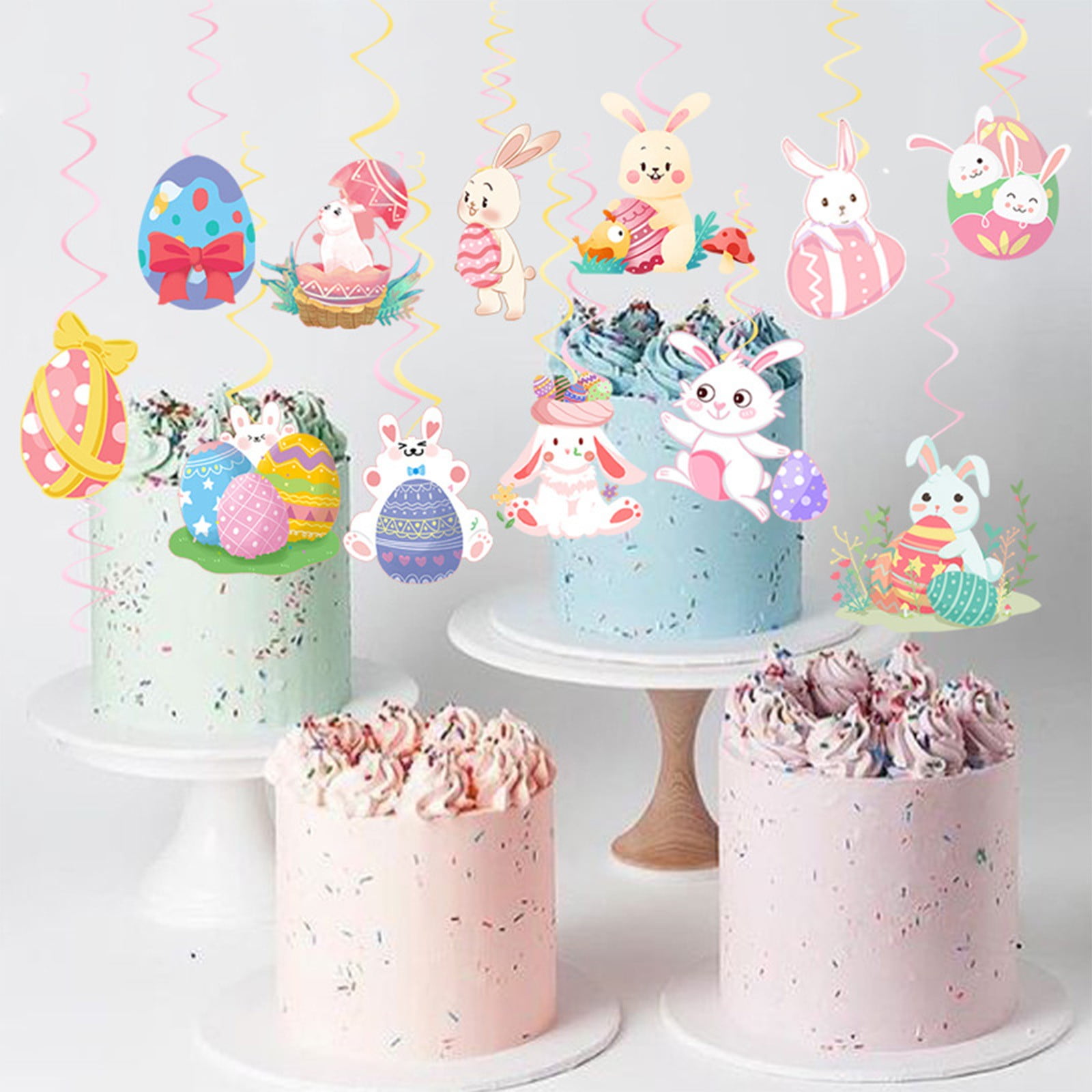 Easter Party Hanging Decorations 12 PCS Bunny Chick Egg Design Paper ...