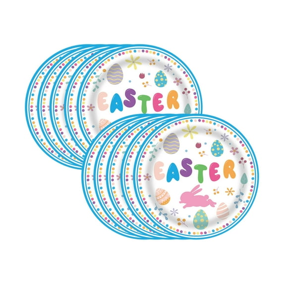 Easter Party Plates 16 Pack Disposable Paper Plates 7 inch for Spring ...