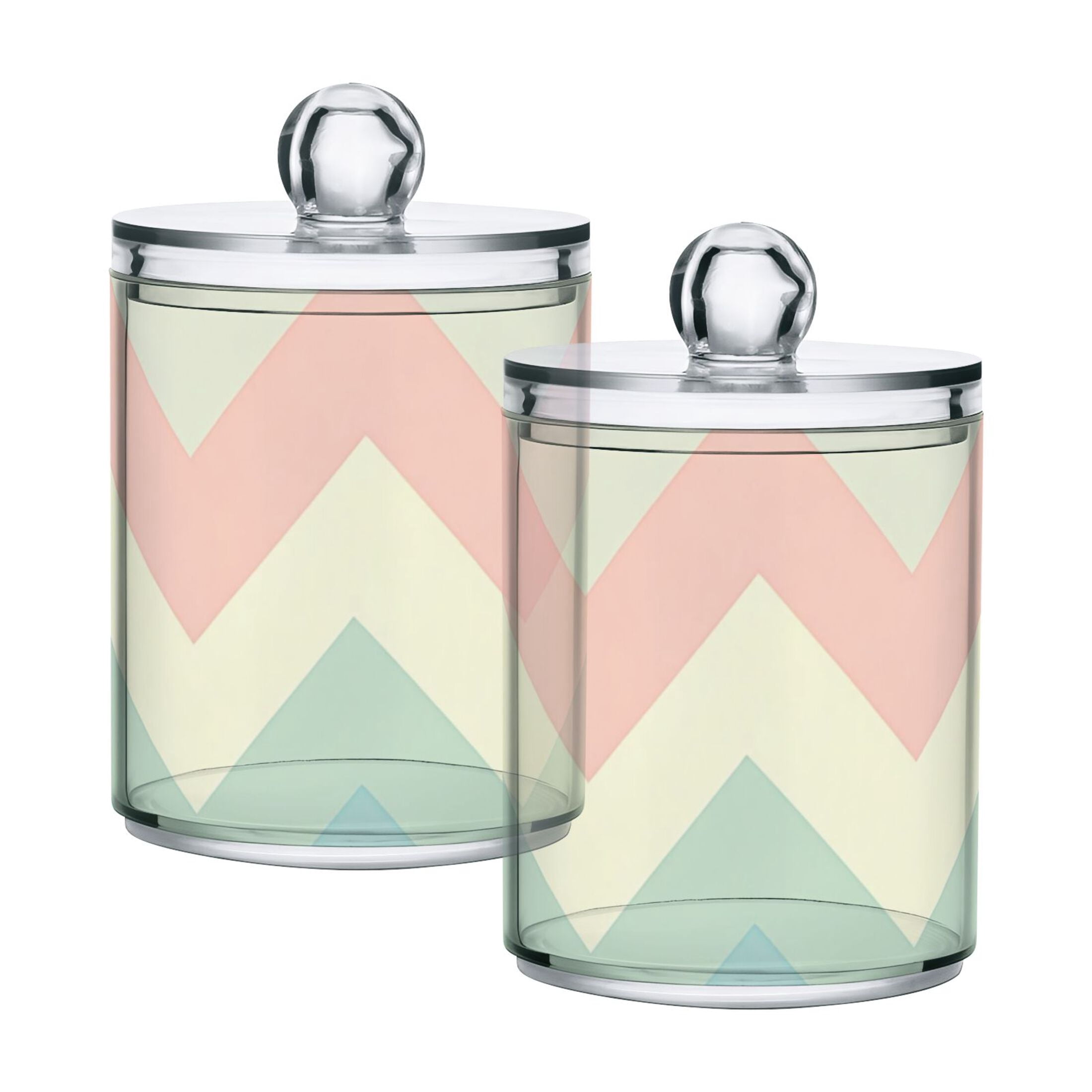 Easter Pastel Colored V-shaped Lines Translucent Plastic Cans Storage ...