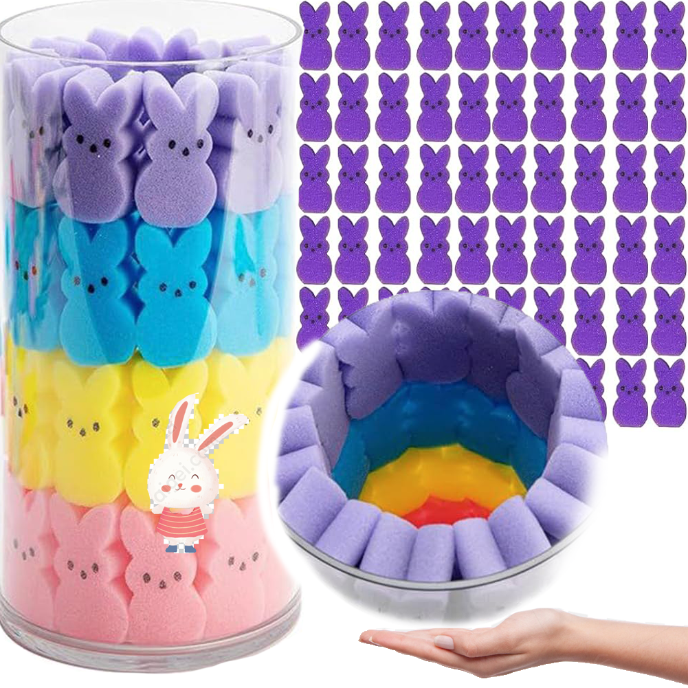 Easter Peep Sponges, Sponge Easter Peeps, Sponge Peeps, 60PCS Easter ...