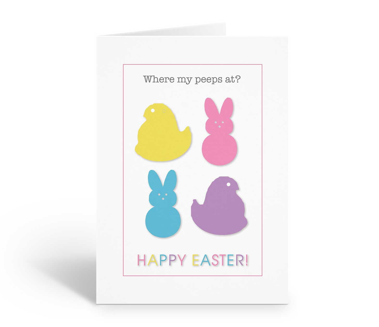 Easter Peeps Happy Easter Day Cards - 12 Easter Day Cards & Envelopes ...