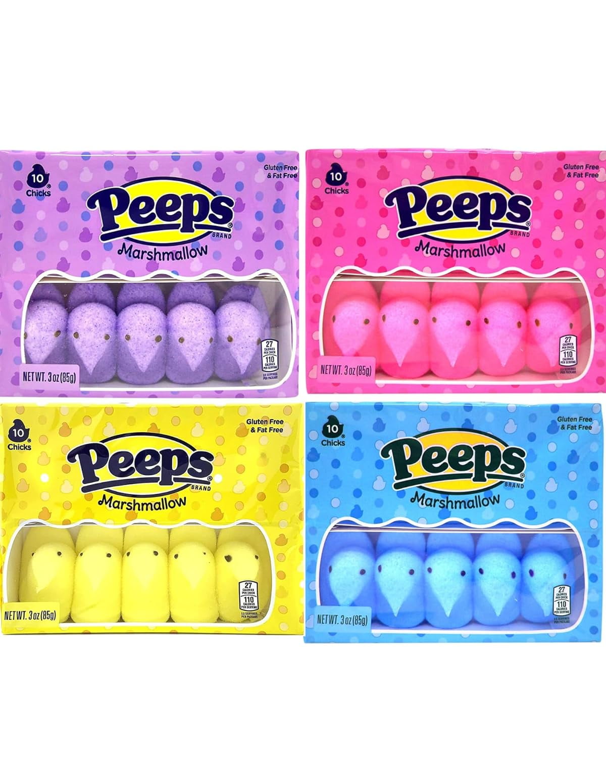 Easter Peeps Marshmallow Candy, Assorted Colors Variety Pack- Perfect ...