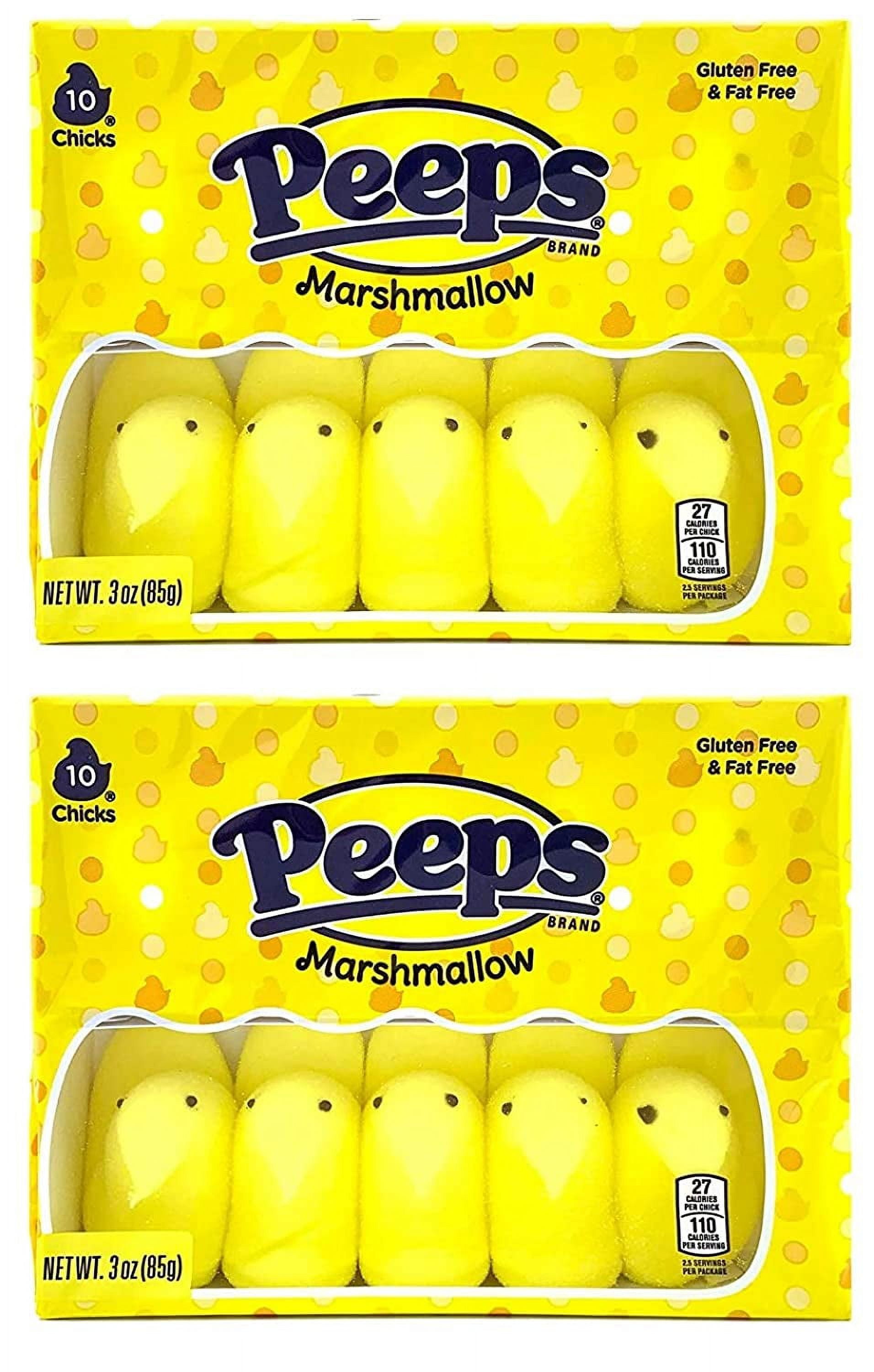 Easter Peeps Marshmallow Yellow Chicks Candy, 20 Count (10 per Pack ...