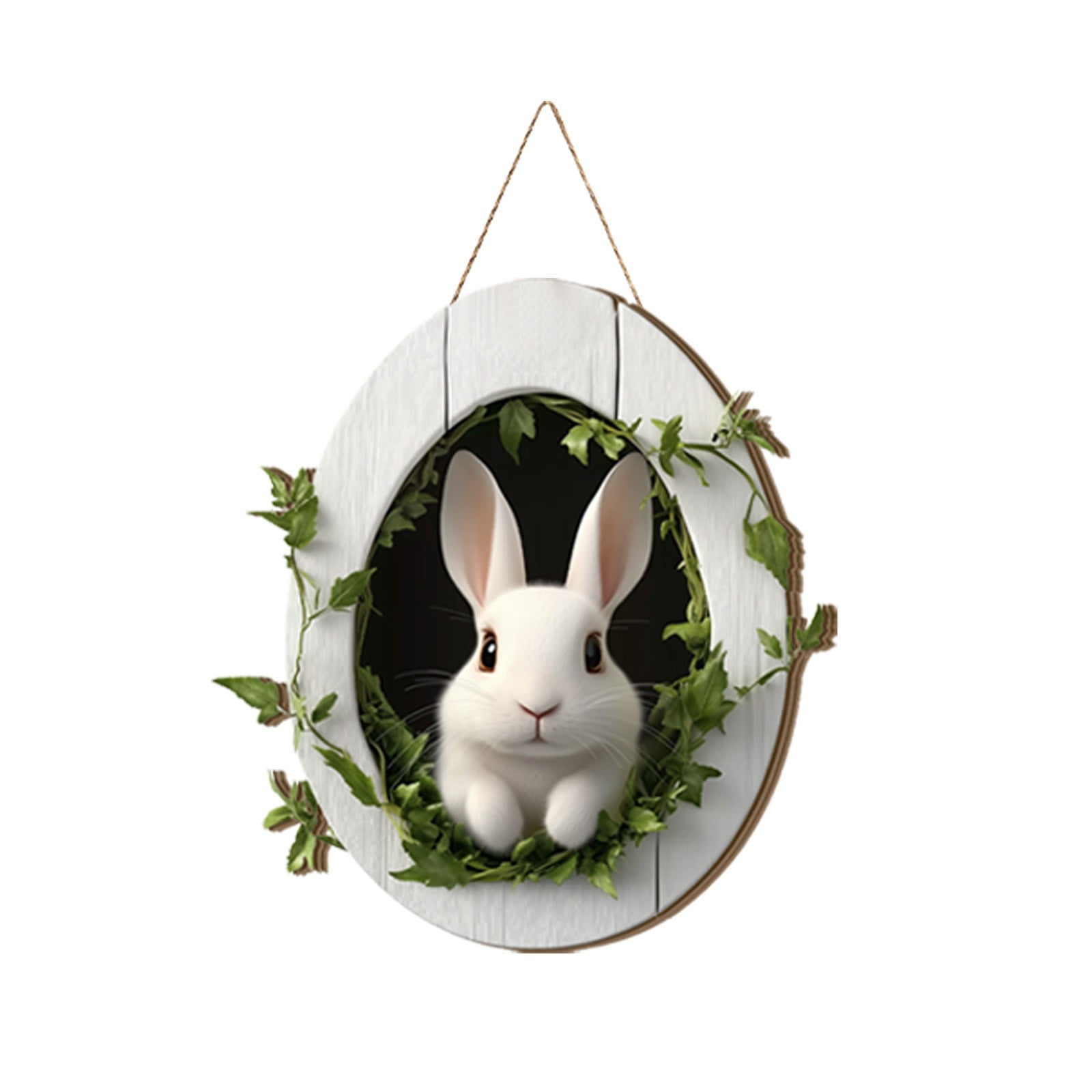 Easter Pendant Wooden Wreath for Front Door Decor Happy Easter Sign ...