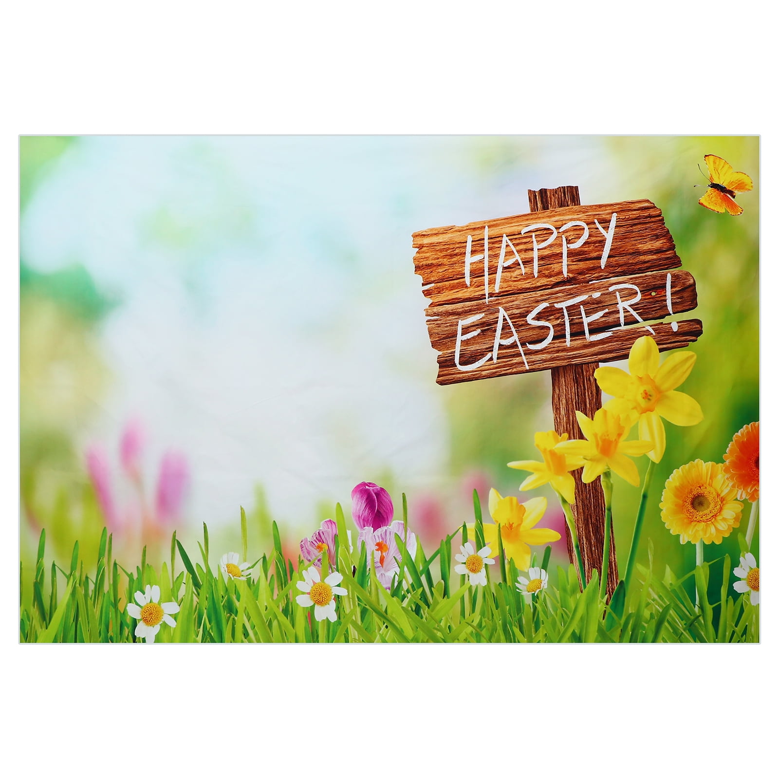 OUNONA Easter Flower Grass Scenic Backdrop for Photography Cloth Wall ...