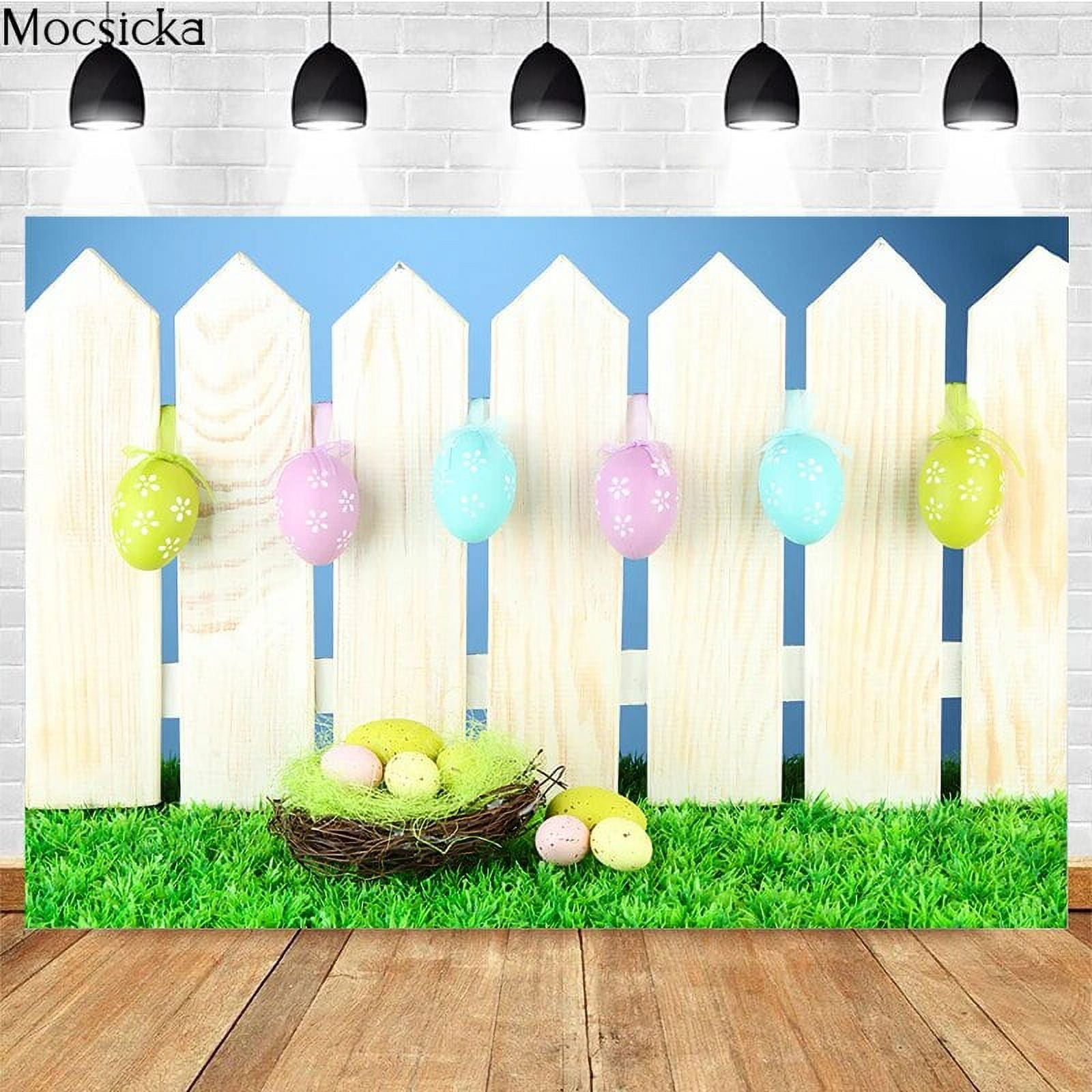 Easter Photography Background Egg Fence Lawn Decoration Props Baby ...