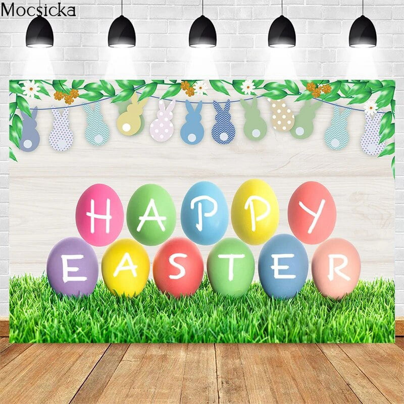Easter Photography Background Eggs Grass Wood Plank Decoration Props ...