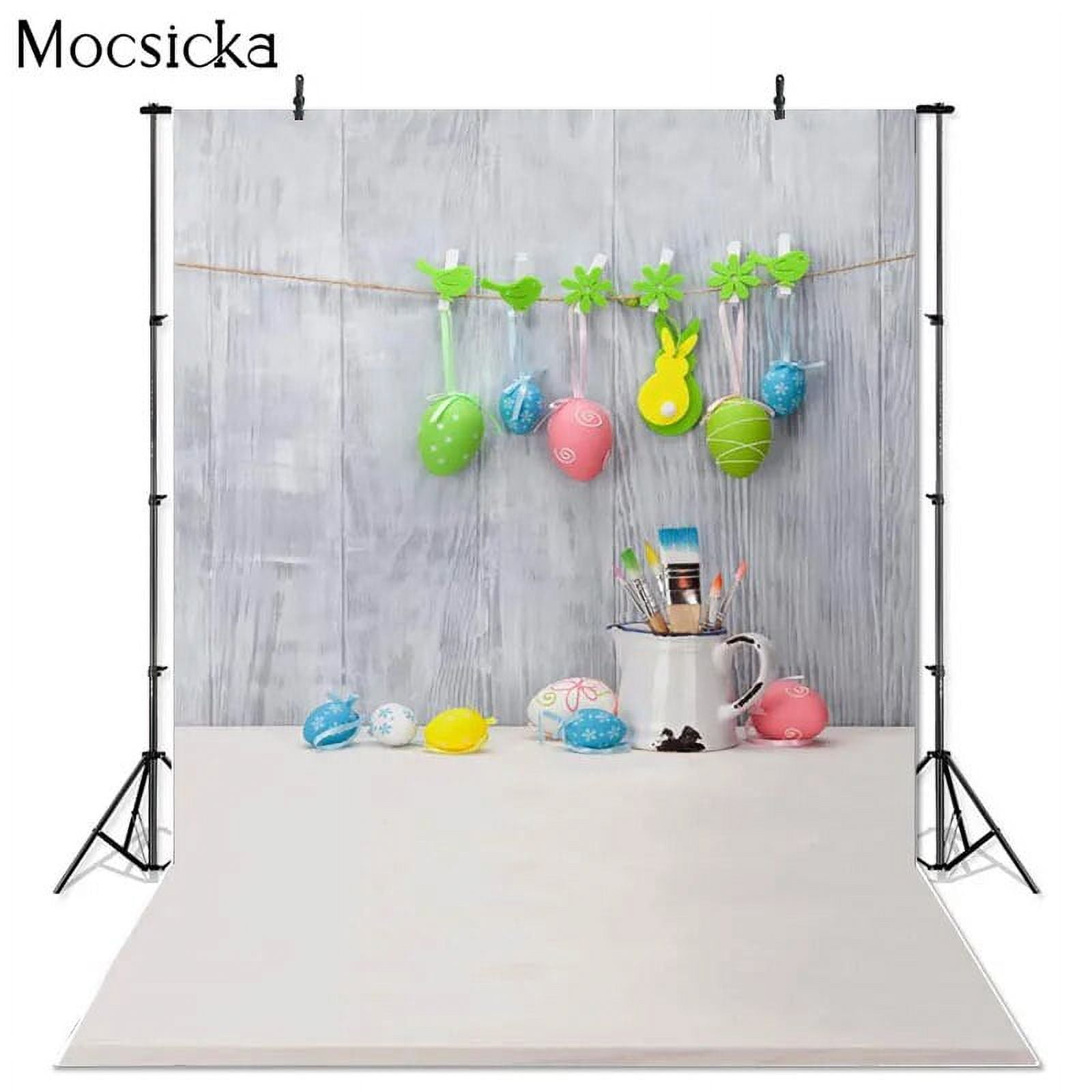 Easter Photography Background Eggs Paintbrush Wood Board Decoration ...