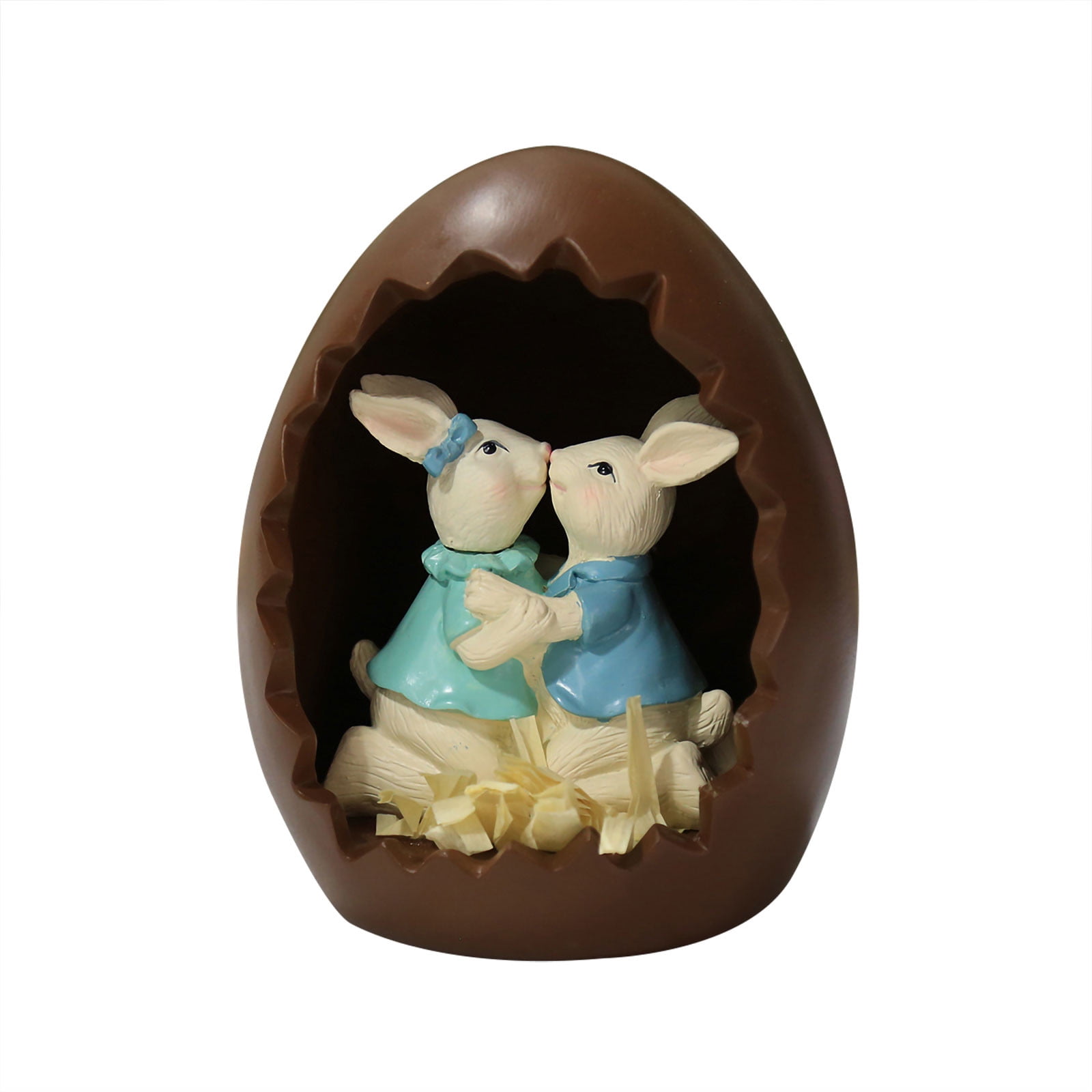 Easter Pieces Chocolate Couple Family Bunny Resin Crafts Decoration ...