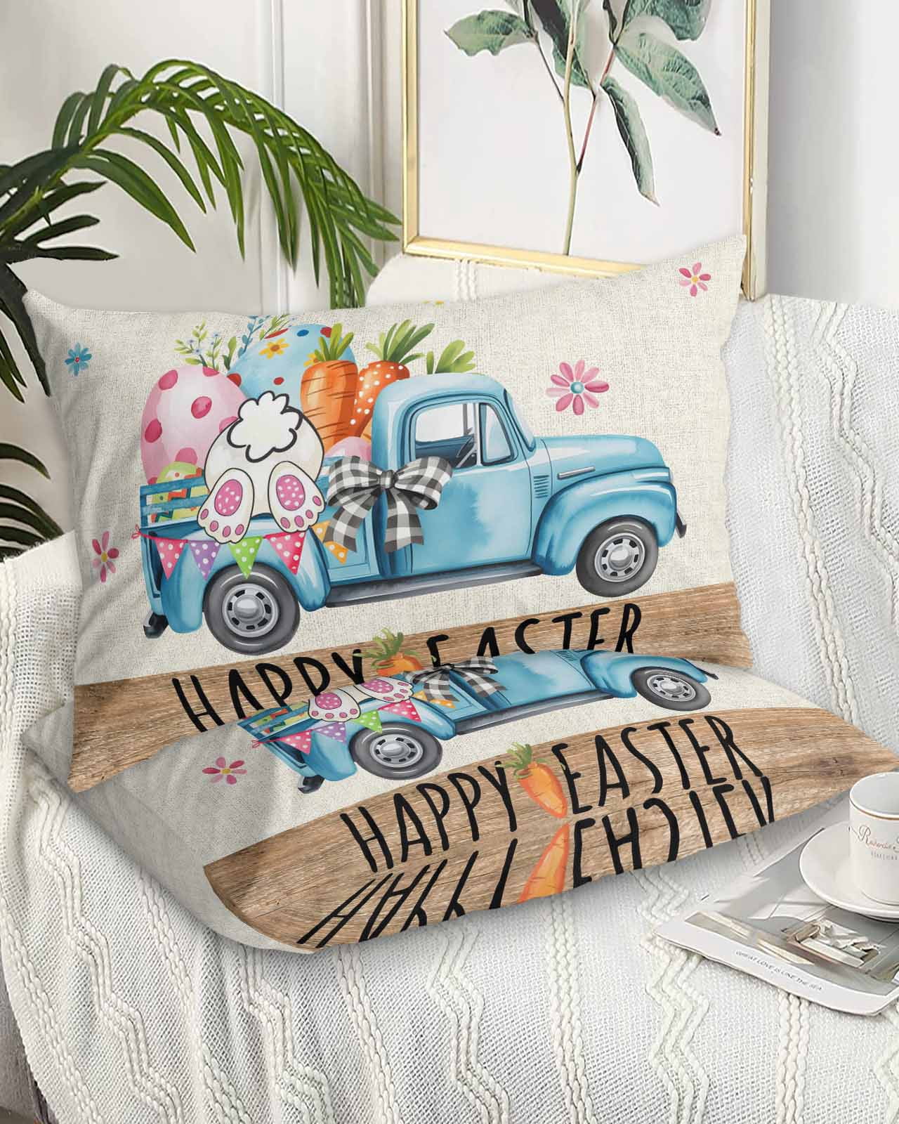 Easter Pillow Cases Standard Size Set of 2 - Microfiber Bed Throw ...