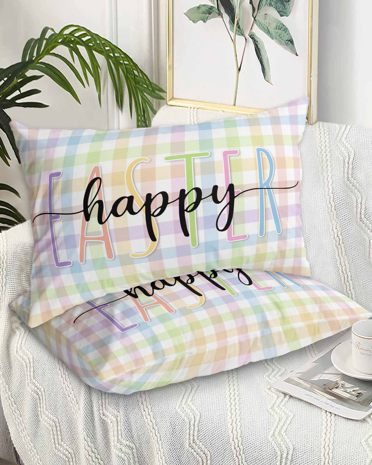 Easter Pillow Cases Standard Size Set of 2 - Microfiber Bed Throw ...