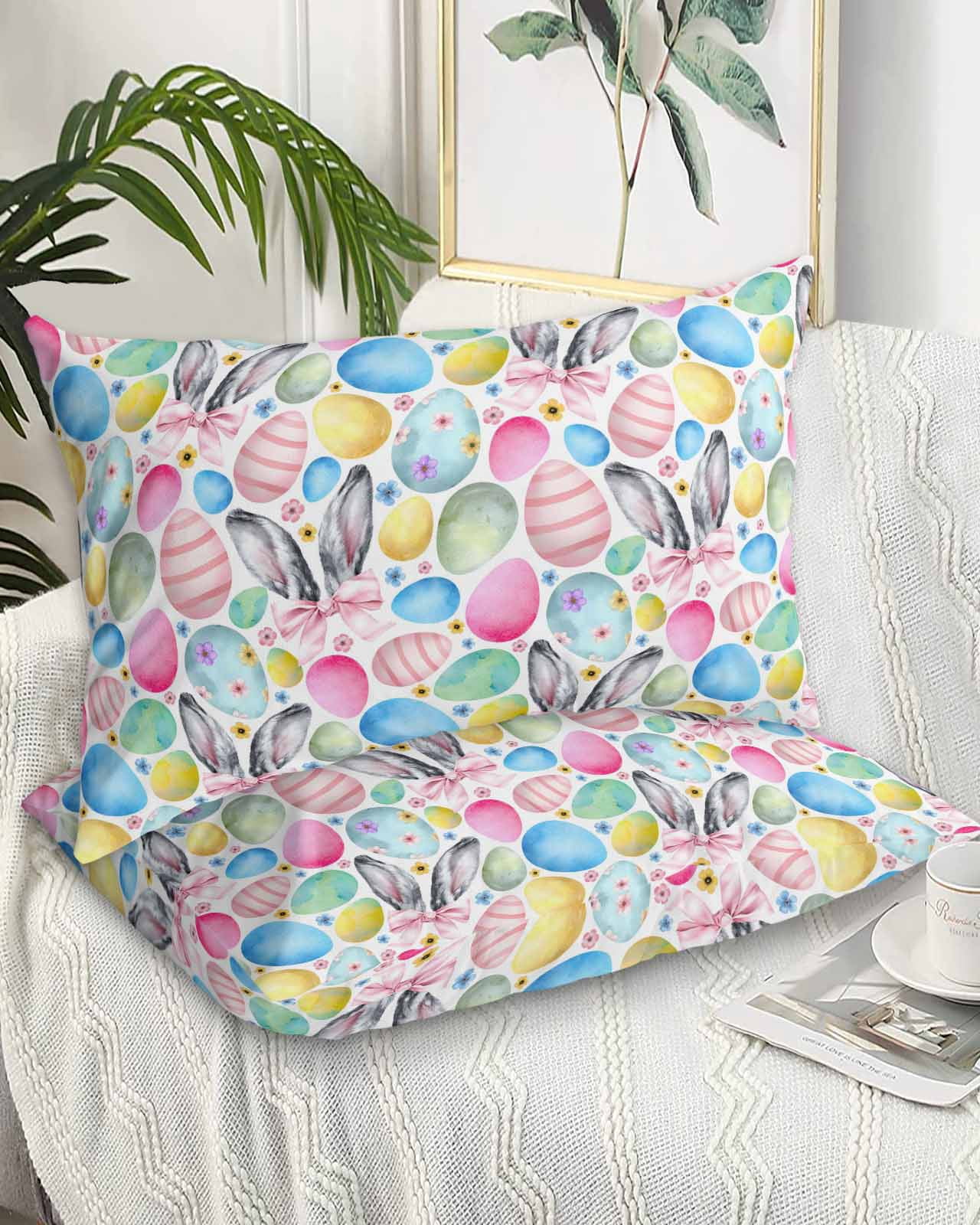 Easter Pillow Cases Standard Size Set of 2 - Microfiber Bed Throw ...