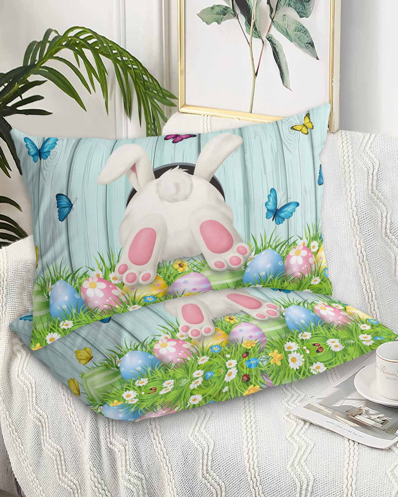 Easter Pillow Cases Standard Size Set of 2 - Microfiber Bed Throw ...