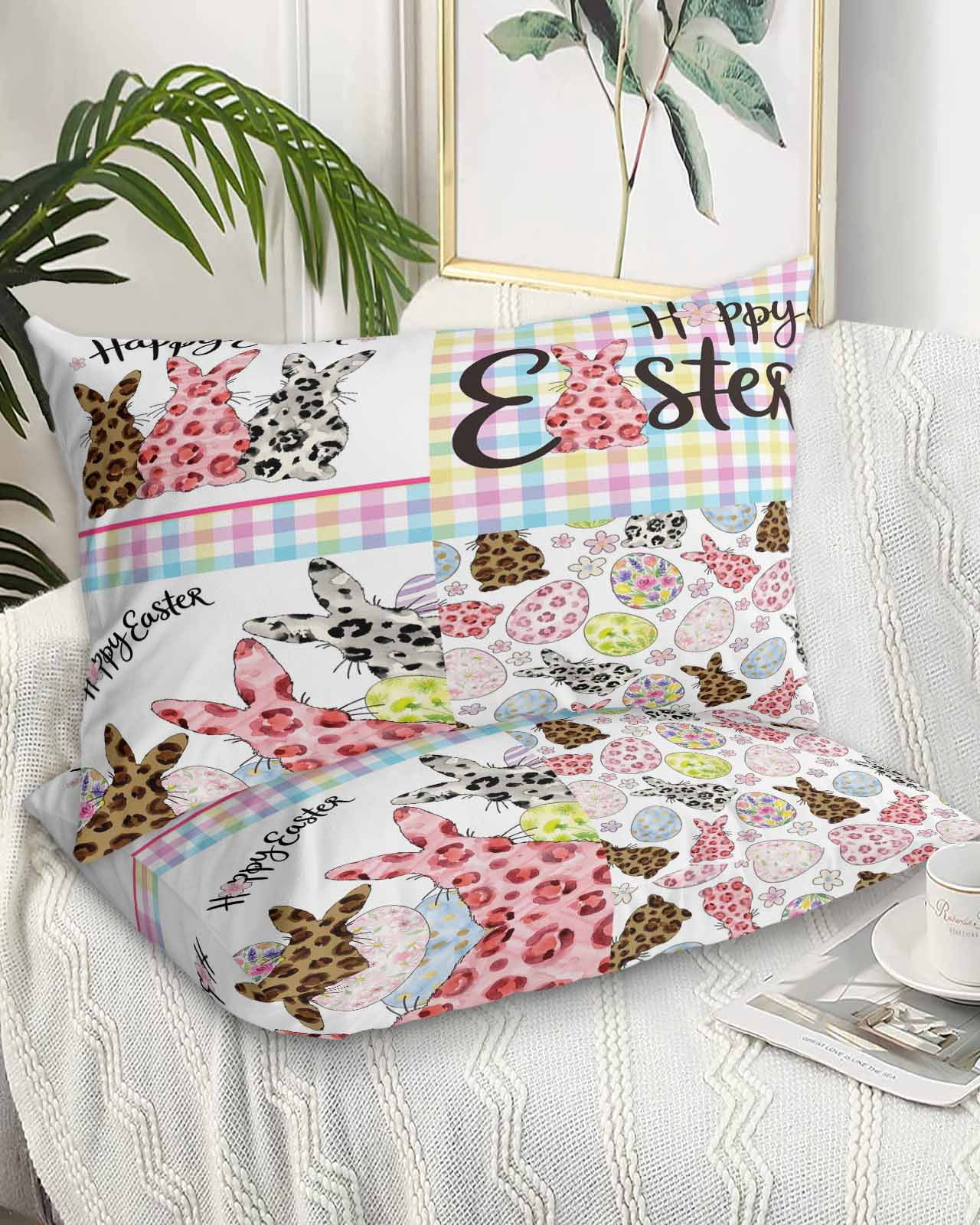 Easter Pillow Cases Standard Size Set of 2 - Microfiber Bed Throw ...