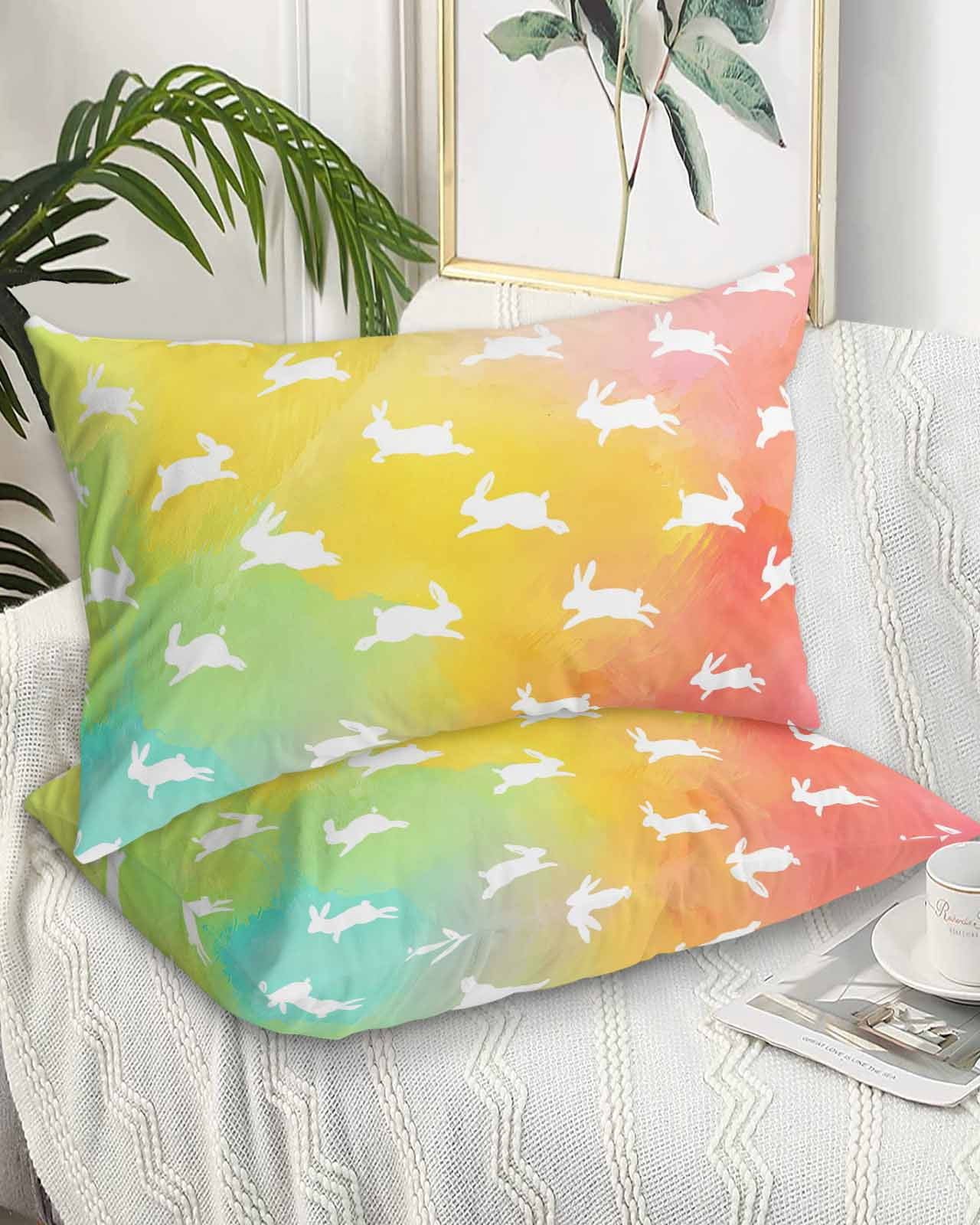 Easter Pillow Cases Standard Size Set of 2 - Microfiber Bed Throw ...
