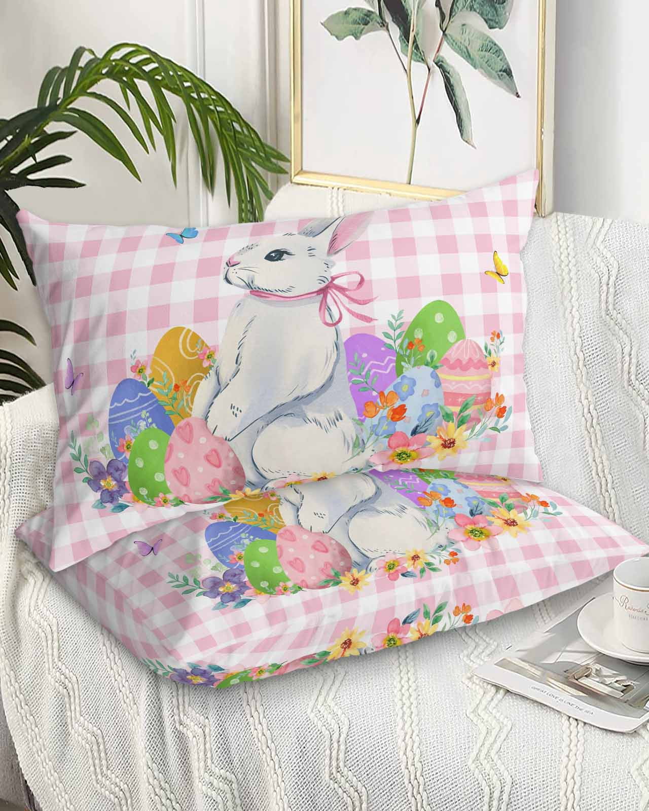 Easter Pillow Cases Standard Size Set of 2 - Microfiber Bed Throw ...
