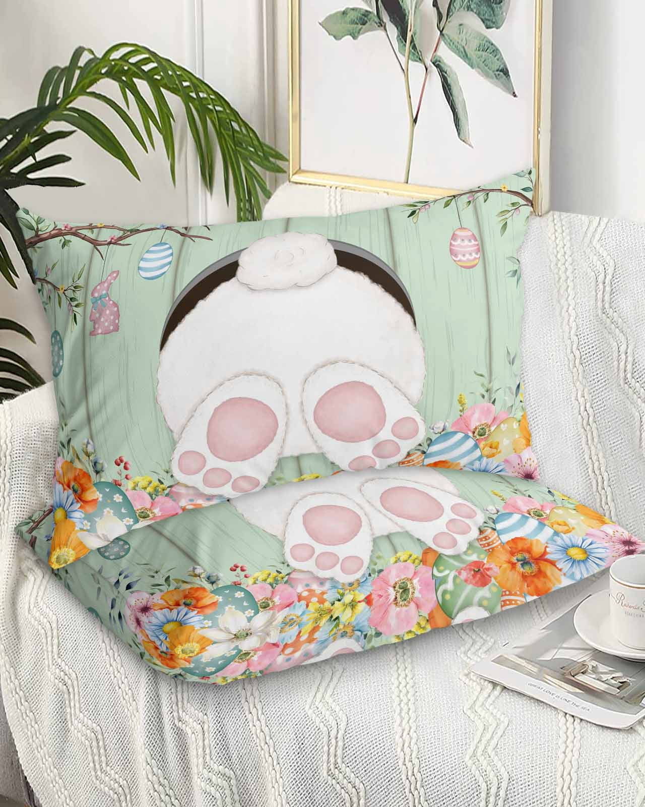 Easter Pillow Cases Standard Size Set of 2 - Microfiber Bed Throw ...