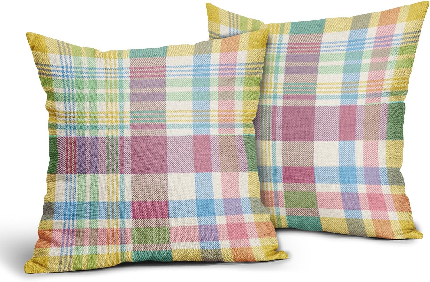 Easter Pillow Covers 16X16 Inch Spring Green Pink Colorful Buffalo ...