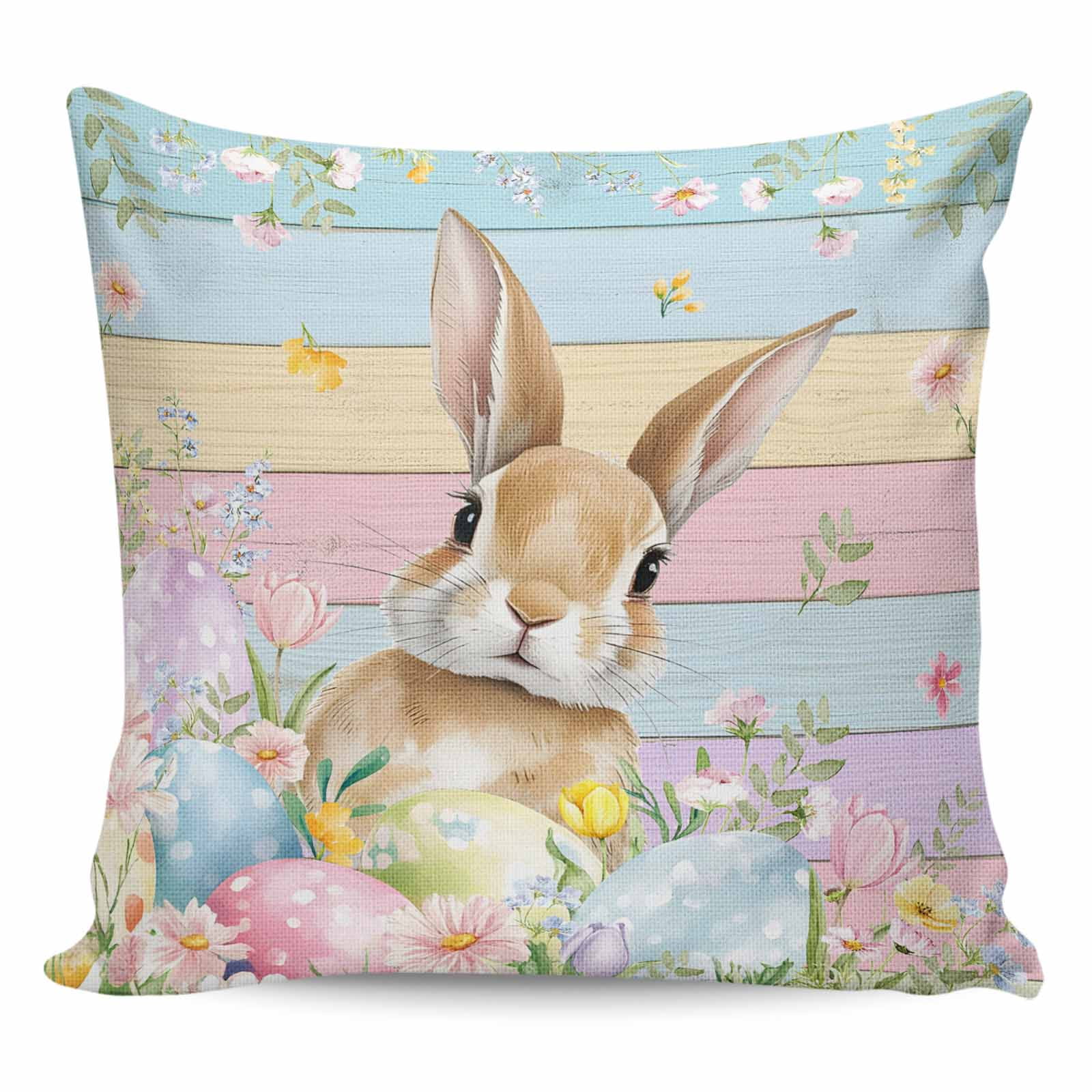 Easter Pillow Covers 16x16 Inch Decorative Throw Pillow Cover, Spring ...