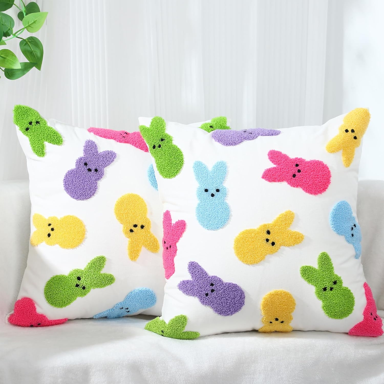Easter Pillow Covers 18 X 18 Inch Cute Easter Bunny Pillow Cases 3D ...